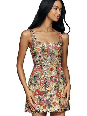Dress The Population Devi Sleeveless Mini Dress - Pink Floral