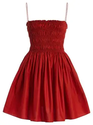 Matteau Shirred-bodice Mini Dress - Red