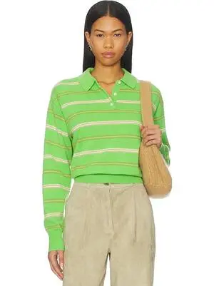 Guest In Residence Collegiate Stripe Polo - Green