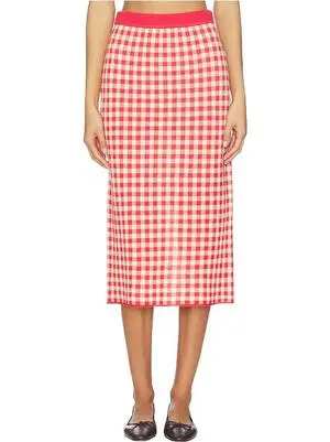 Guest In Residence Gingham Long Skirt - Red