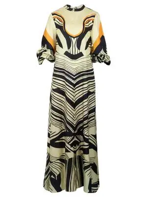 Raquel Diniz Balloon-sleeve Maxi Dress - Neutrals