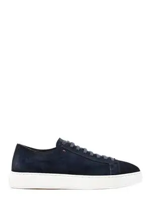 Santoni Suede Lace-up Sneakers - Blue