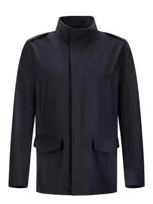 Herno Field Jacket With Epaulettes - Blue