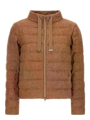 Herno Striped Quilted High-neck Jacket - Brown