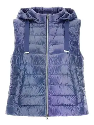 Herno Quilted Hooded Gilet - Blue