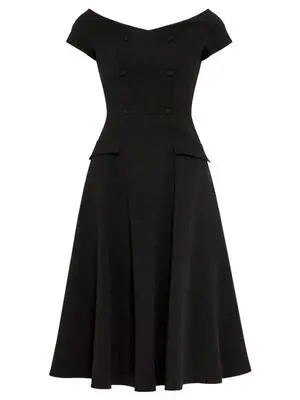 NISSA A-line Crepe Dress - Black
