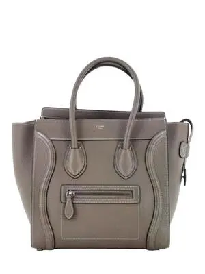 Celine Luggage Bag Grainy Leather Micro Tote Bag - Brown