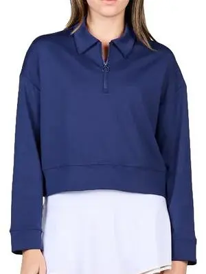 SOFIBELLA Quarter-zip Golf Pullover - Navy