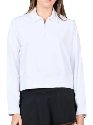 SOFIBELLA Quarter-Zip Golf Pullover White