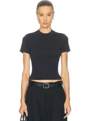 EAVES Bonnie High Neck Baby Tee - Black