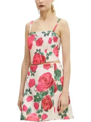 Guess Raissa Floral-print Top - Neutrals