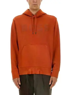 BOSS Embossed Logo Hoodie - Orange