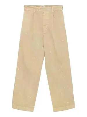 Auralee One-Tuck Wide-Leg Trousers Neutrals