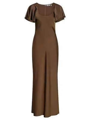ROTATE BY BIRGER CHRISTENSEN Flowy Sleeve Satin Maxi Dress