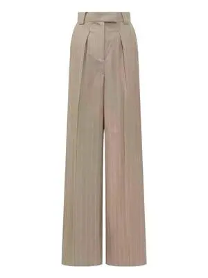 MOMS PANTS Striped Trousers - Neutrals