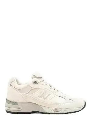 NEW BALANCE 991v1 Crocodile-effect Sneakers - Neutrals