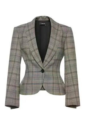 ANOUKI Check-pattern Blazer - Grey
