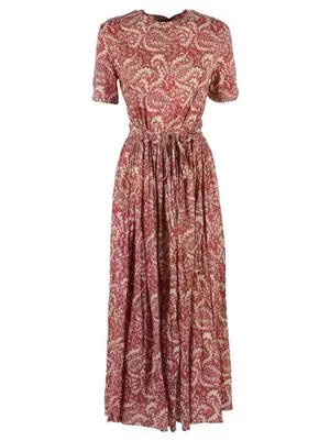 Max Mara Ibiza Paisley-print Tie Waist Dress - Red
