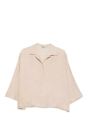 Eleventy Spread-collar Blouse - Neutrals