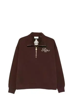 FRAME X Ritz Paris Half-zip Sweatshirt - Brown