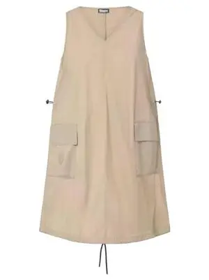 BLAUER. V-neck Pocket Dress - Neutrals