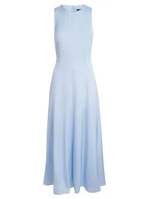 Maje Open-back Fit-and-flare Maxi Dress - Blue