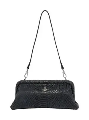 VIVIENNE WESTWOOD Orb Snake-effect Shoulder Bag - Black