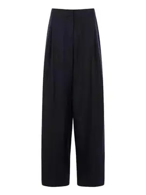 Dusan Elasticated-waist Palazzo Trousers - Blue