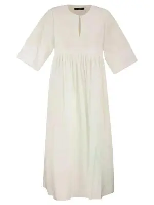 Max Mara Crew-neck Maxi Dress - White