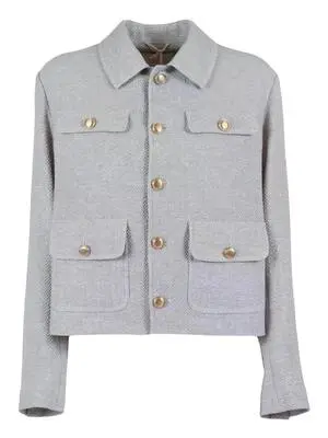 CIRCOLO 1901 Point-collar Jacket - Grey