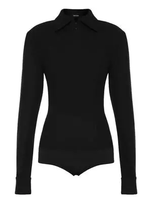 ANOUKI Collared Bodysuit - Black