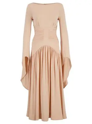 La DoubleJ Silk Midi Dress - Orange