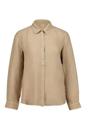 120% Lino Savana Long-sleeve Linen Shirt - Beige