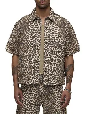 Hudson Jeans Rex Short Sleeve Shirt - Cheetah