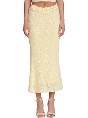 Avec Les Filles Crochet Midi Skirt - Butter