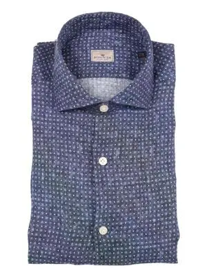 SONRISA Patterned Cotton Shirt - Blue