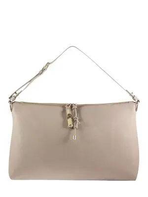 Furla Leather Debby Zip Shoulder Bag Neutrals