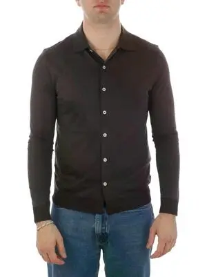 Altea Fine-knit Polo Shirt - Brown