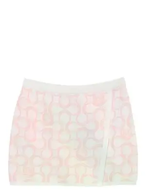 Casablanca Geometric Print Wrap Skirt - White