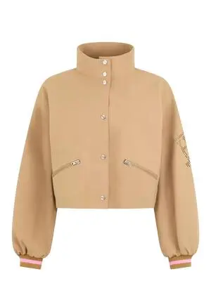 Herno High-neck Cropped Jacket - Neutrals