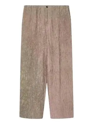 Emporio Armani Crinkled-effect Drawstring Trousers - Neutrals