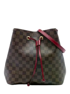 LOUIS VUITTON Damier Ebene NeoNoe MM Bucket Bag Brown