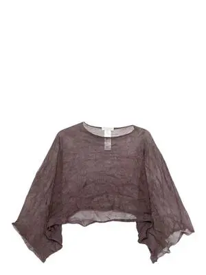 Antonelli Firenze Arnica Crinkled Crop Top - Brown
