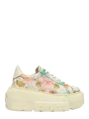 Casadei Nexus Floral-detail Sneakers Neutrals