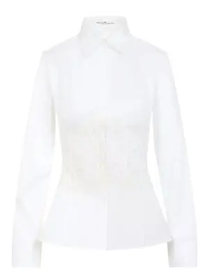 Ermanno Scervino Lace-insert Cotton Shirt - White