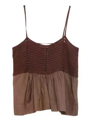 JUCCA Crochet Top Brown