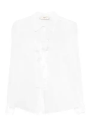 JUCCA Ruffled Collared Shirt - White