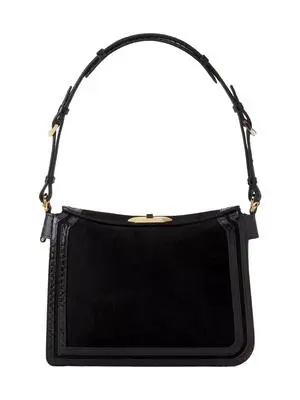LANVIN Shoulder Bag With Suede Trim - Black