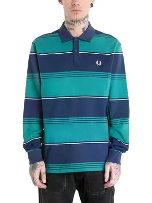Fred Perry Striped Polo Shirt - Blue
