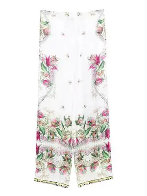 Just Cavalli Floral Palazzo Pants - White
